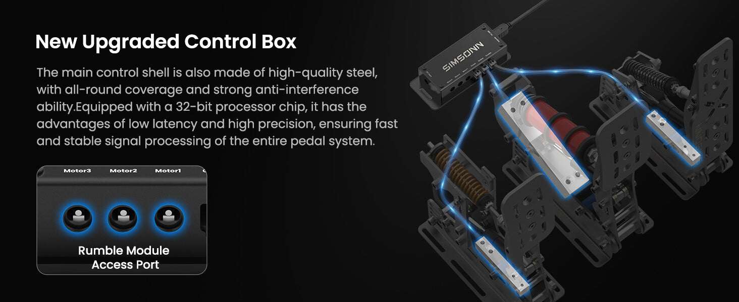 Simsonn Plus X Sim Racing Pedals | Durable, Adjustable, Pro-Level ...