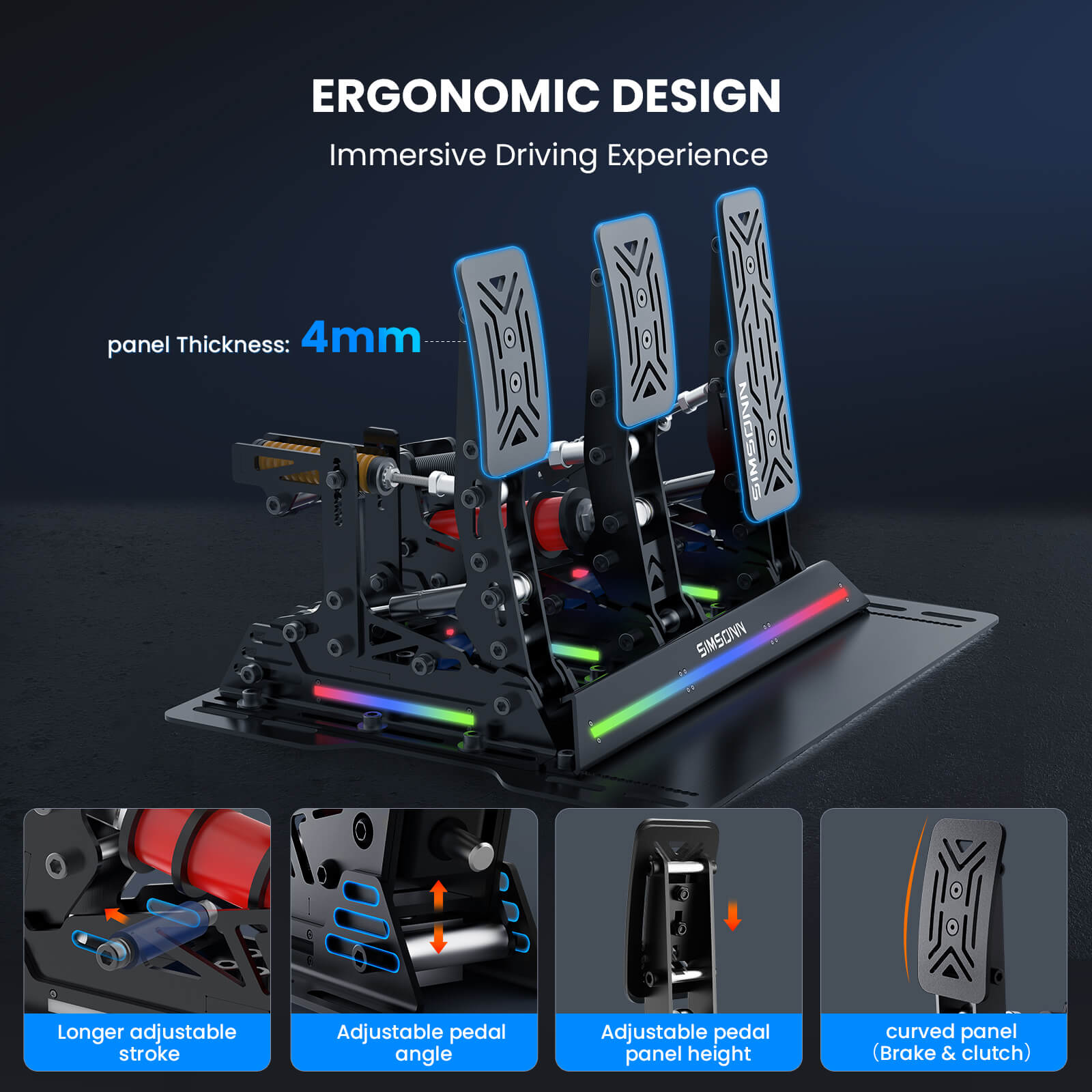 Simsonn Racing Pedal Pro X – Engineered for Ultimate Racing Simulation ...