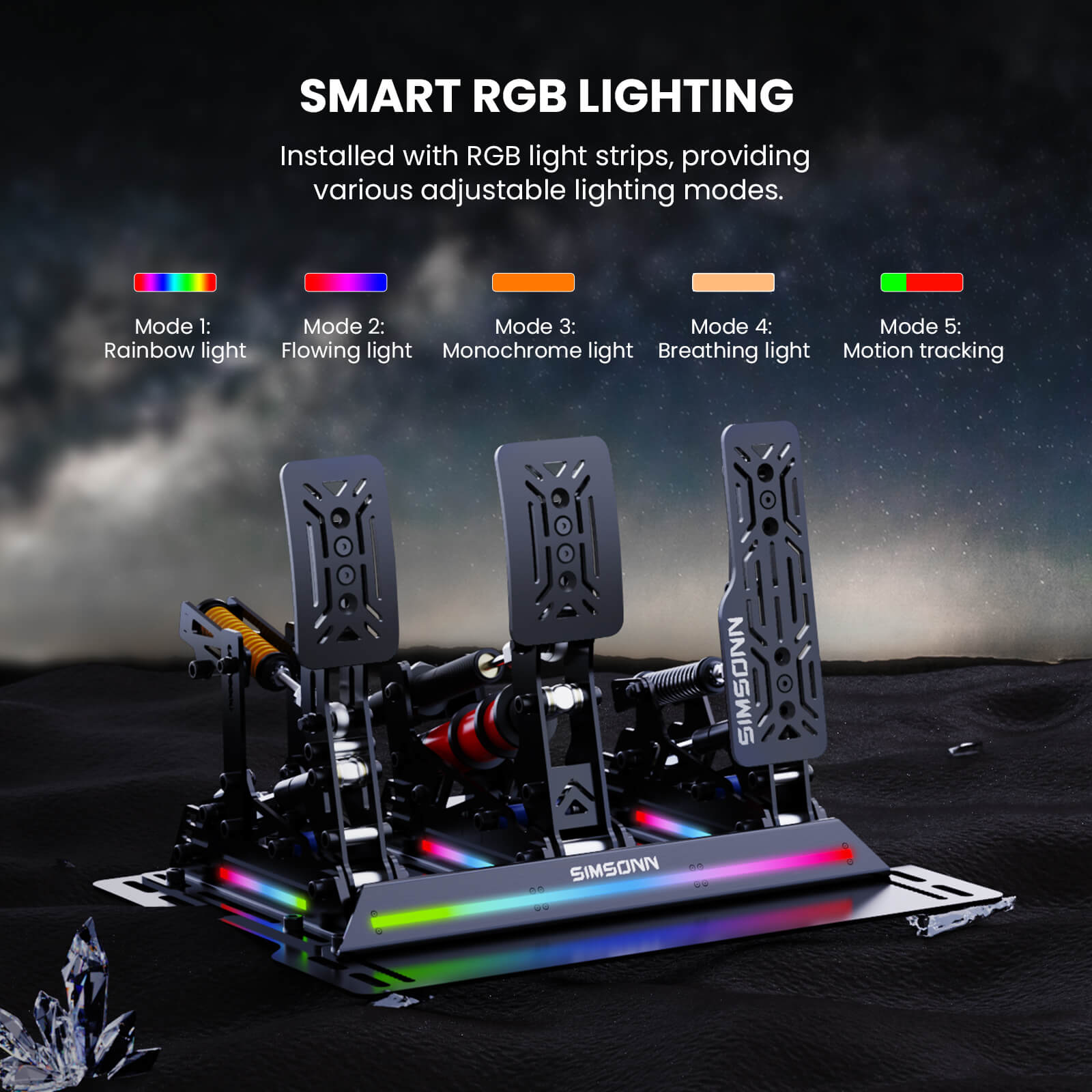 Newest Simsonn Pedal Pro X Ultra | Haptics and RGB Feedback, Hydraulic ...