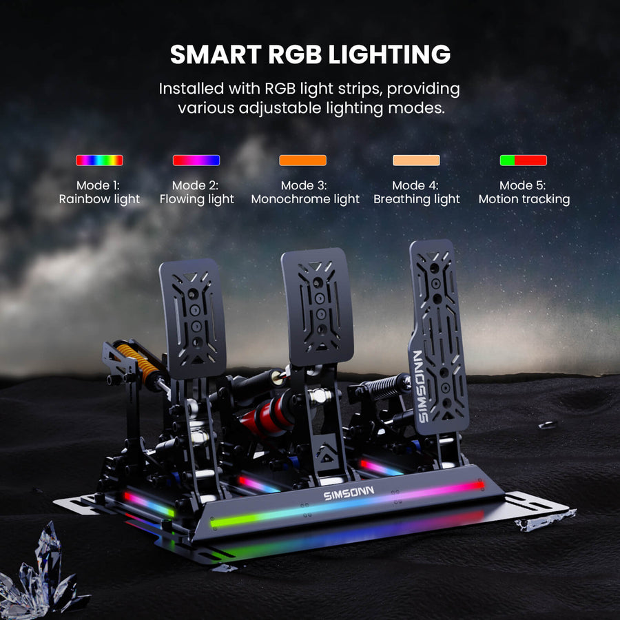 Newest Simsonn Pedal Pro X Ultra | Haptics and RGB Feedback, Hydraulic ...