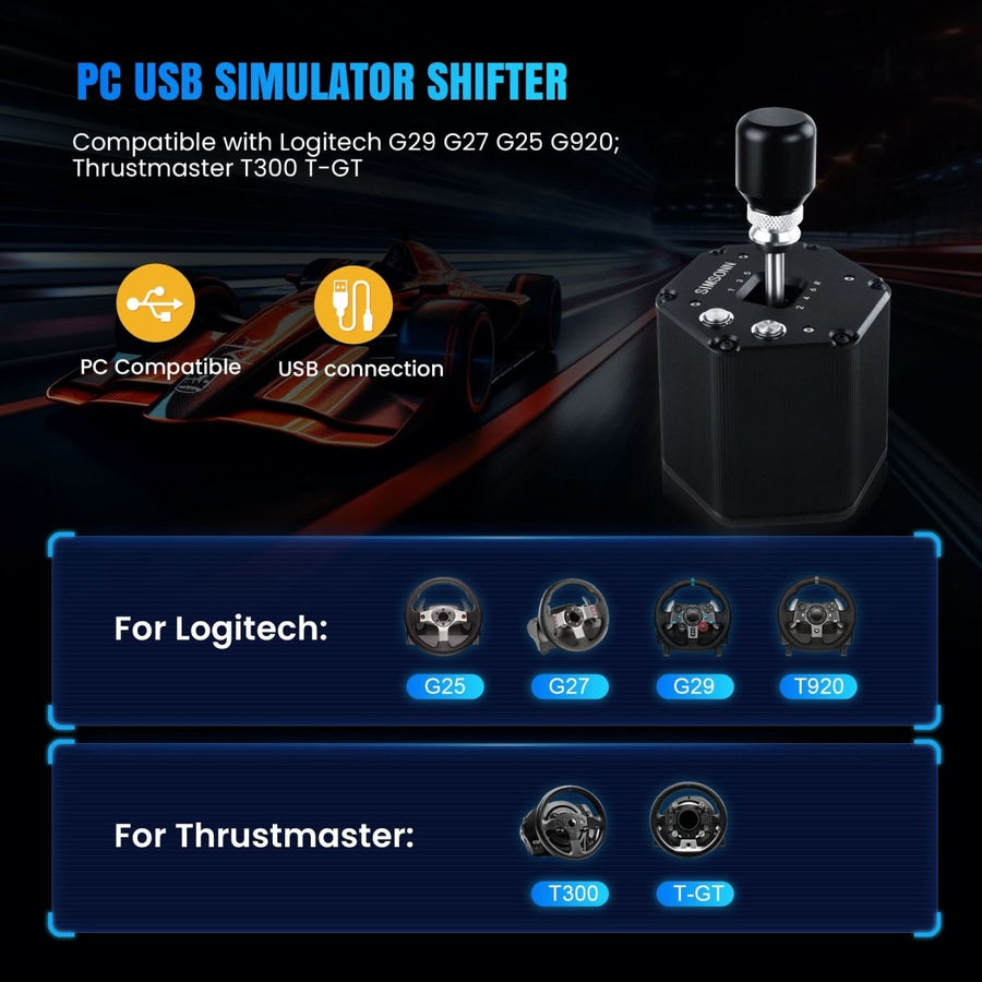 Simsonn 6+R H Gear Shifter – Precision Engineering for Ultimate Sim ...
