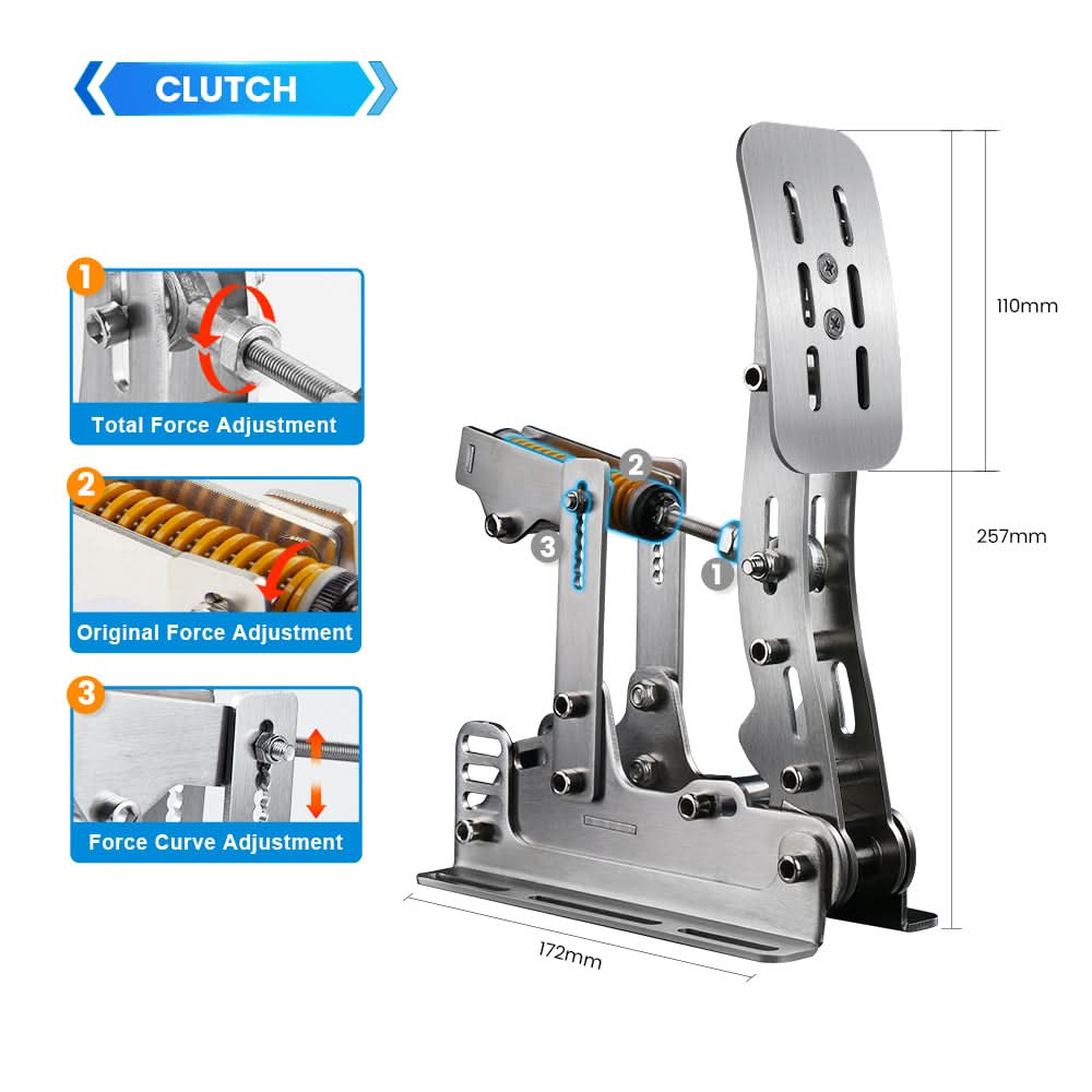 Simsonn Racing Simulator Pro Plus Load Cell Pedals Clutch – SIMSONN